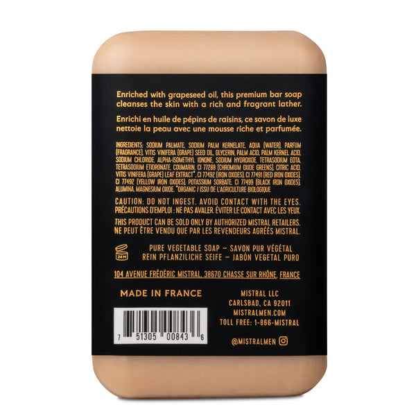 MEN'S BLACK AMBER BAR SOAP - mistralsoap